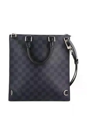 LOUIS VUITTON Sac Plat Cross Bag Limited Edition Wild Animals Damier Graphite Tote Bag - Black