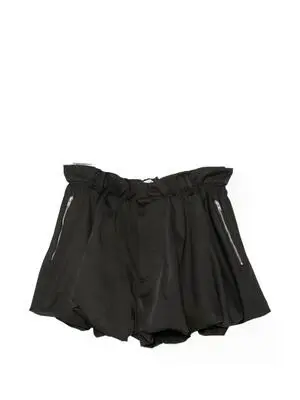 ELEH Bubble-hem Zip-detail Mini Skirt - Black