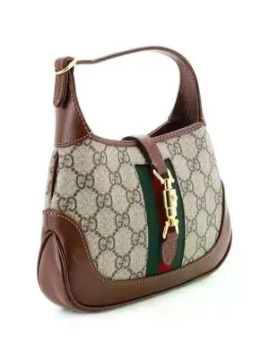 Gucci Jackie 1961 Gg Coated Canvas Mini Hobo Bag - Brown