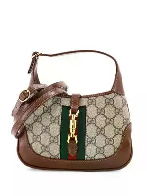 Gucci Jackie 1961 Gg Coated Canvas Mini Hobo Bag - Brown