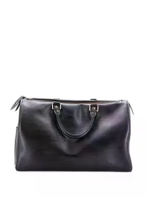 LOUIS VUITTON Speedy Handbag Epi Leather 35 Satchel - Black