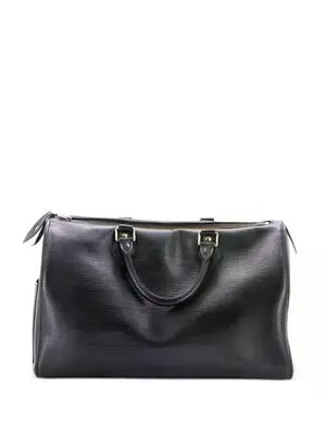 LOUIS VUITTON Speedy Handbag Epi Leather Satchel - Black