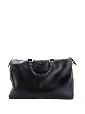 LOUIS VUITTON Speedy Handbag Epi Leather Satchel - Black