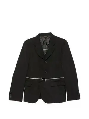 Comme Des Garçons Zip-detail Single-breasted Blazer - Black