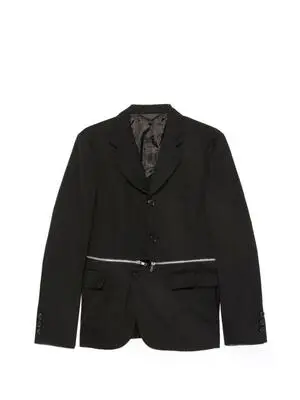 Comme Des Garçons Zip-detail Single-breasted Blazer - Black