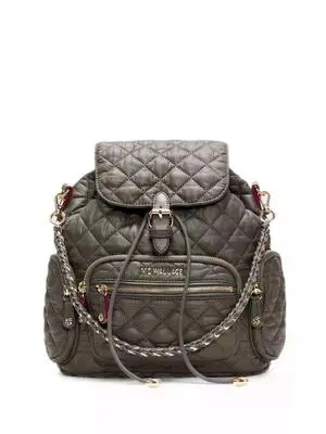 Mz Wallace Mini Crosby Quilted Backpack - Grey