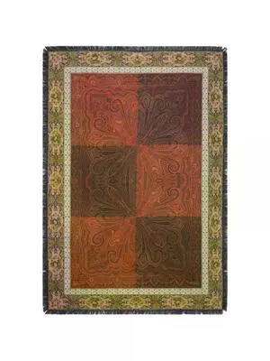 PIERRE-LOUIS MASCIA Alopie Paisley-print Fringed Scarf - Brown