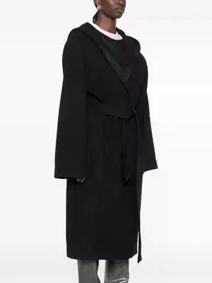 Rick Owens Belted Hooded Coat