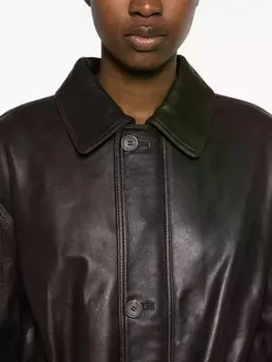 ARMA Drawstring-fastening Leather Coat