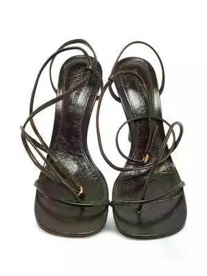 Bottega Veneta Square-toe Ankle-strap Sandals - Brown