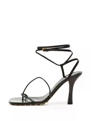 Bottega Veneta Leather Square-toe Ankle-strap Sandals - Brown