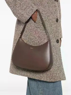 Furla Logo-lettering Leather Shoulder Bag - Brown