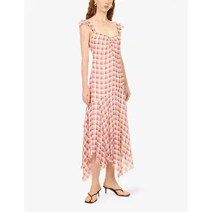 REFORMATION Zea Asymmetric Woven Midi Dress