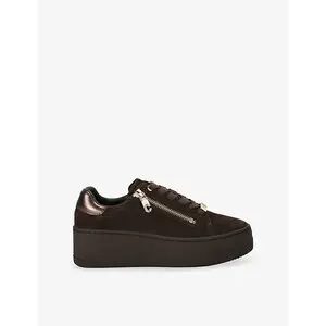 Carvela Connected Zip Suede Trainers - Dark Brown