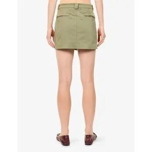 REFORMATION Romee Welt-pocket Cotton Mini Skirt