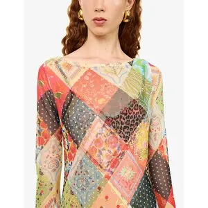 NEVER FULLY DRESSED Jardin Du Soleil Aria Mesh Maxi Dress