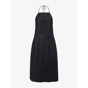 REFORMATION Amarena Halterneck Cotton Midi Dress