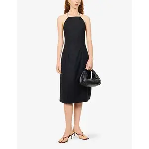 REFORMATION Amarena Halterneck Cotton Midi Dress