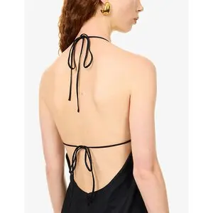 REFORMATION Amarena Halterneck Cotton Midi Dress