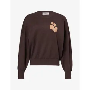 Isabel Marant Étoile Marisans Logo-intarsia Cotton-blend Jumper - Chocolate