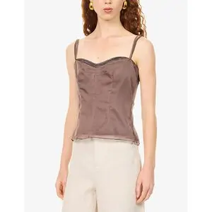 REFORMATION Fifer Overlay Woven Top