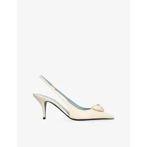 Valentino Garavani Couer Royal 100 Leather Slingback Courts