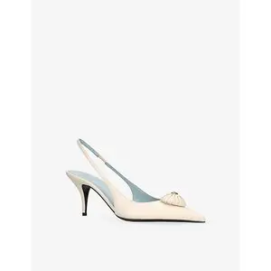 Valentino Garavani Couer Royal 100 Leather Slingback Courts