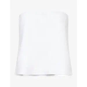 REFORMATION Spritz Bandeau Linen Top - White