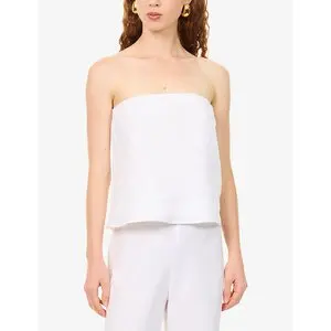 REFORMATION Spritz Bandeau Linen Top