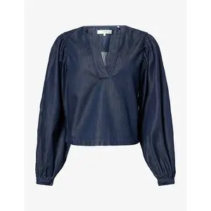 FRAME The Off Duty Popover Denim Blouse