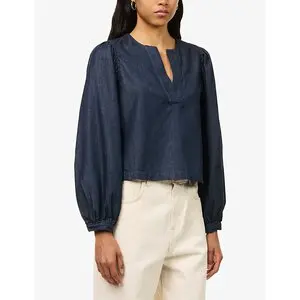FRAME The Off Duty Popover Denim Blouse