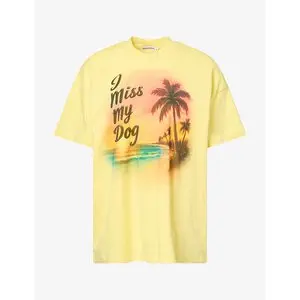 SISTERS & SEEKERS Souvenir Graphic-print Cotton T-shirt - Yellow