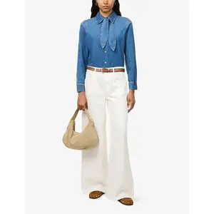 FRAME The Clementine Neck-tie Denim Shirt