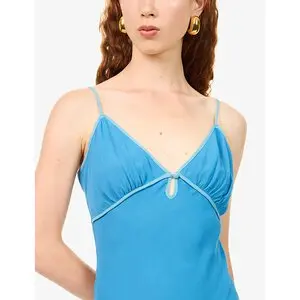 REFORMATION Rimona V-neck Crepe Mini Dress