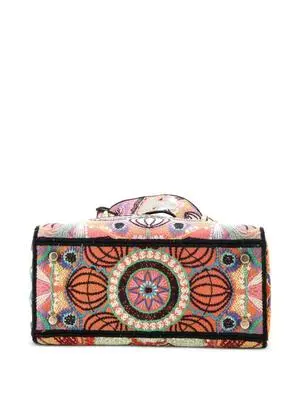 Dior Lady D-lite Bag Embroidered Canvas Medium Satchel - Multicolour