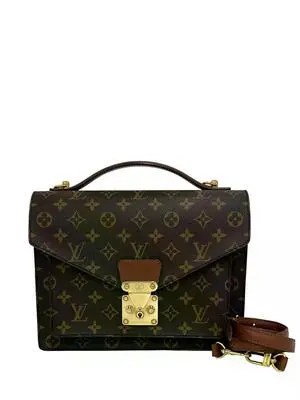 LOUIS VUITTON 1991 Monogram Monceau 26 Satchel - Brown