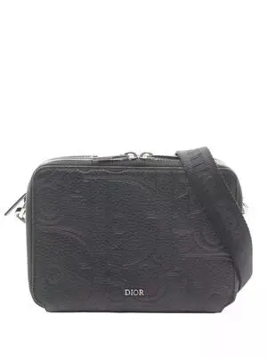 Dior 2021-2026 Gravity Leather Pouch Crossbody Bag - Black