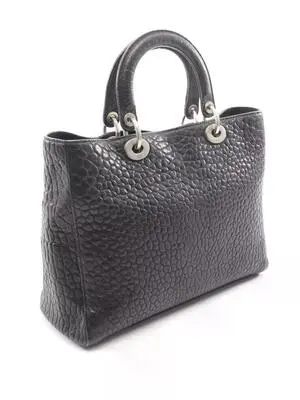 Dior 2000-2026 Medium Pebbled Calfskin Diorissimo Satchel - Black