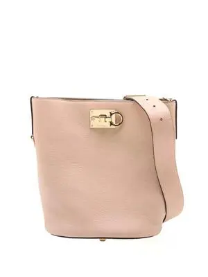 FERRAGAMO 2010-2026 Leather Gancini Bucket Bag Shoulder Bag - Pink