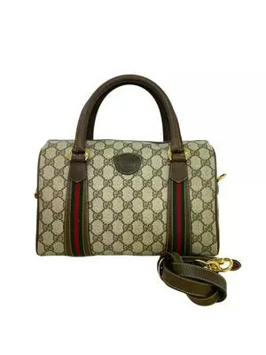 Gucci 20th Century Gg Supreme Web Boston Bag Satchel - Neutrals