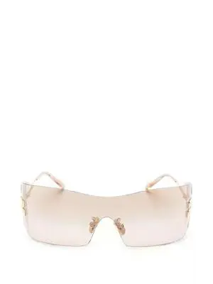 Miu Miu Logo-plaque Sunglasses - Gold