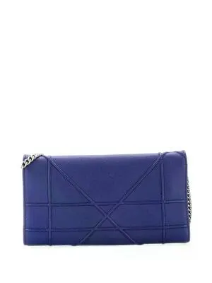 Dior Diorama Croisiere Chain Wallet Grained Calfskin Clutch Bag - Blue