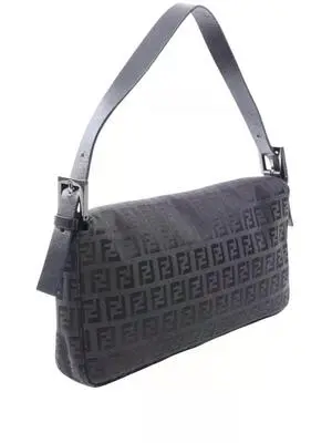 Fendi 2000-2010 Zucchino Canvas Baguette Shoulder Bag