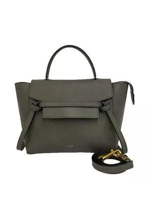 Celine 2017 Nano Grained Calfskin Belt Bag Satchel - Grey