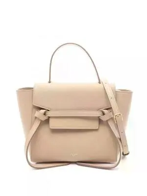 Celine 2010-2026 Nano Grained Calfskin Belt Bag Satchel - Neutrals