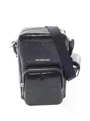 Balenciaga 2018-2026 Lambskin Superbusy Vertical Crossbody Bag - Black