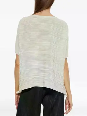 Issey Miyake Pleated Boat-neck Blouse
