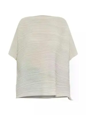 Issey Miyake Pleated Boat-neck Blouse