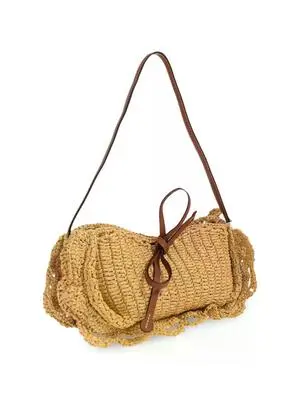 Ulla Johnson Marina Ruffled Raffia Shoulder Bag - Neutrals