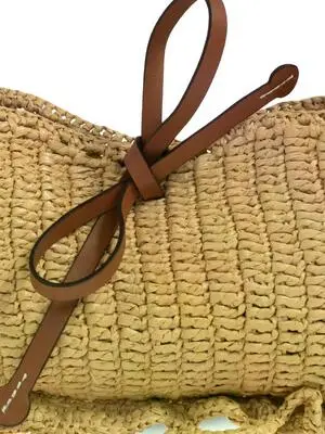 Ulla Johnson Marina Ruffled Raffia Shoulder Bag - Neutrals